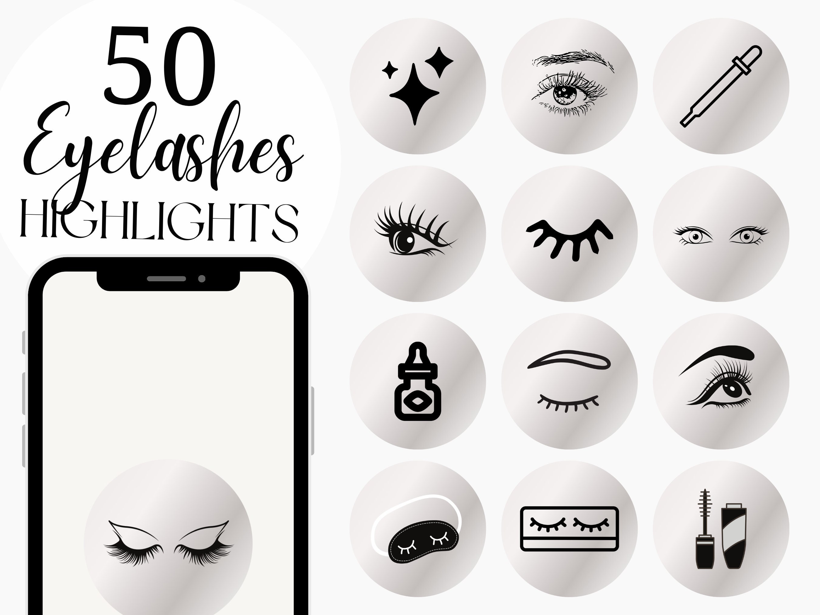 50 Lashes Instagram Highlights Covers - Profile Icons for Lash Tech ...