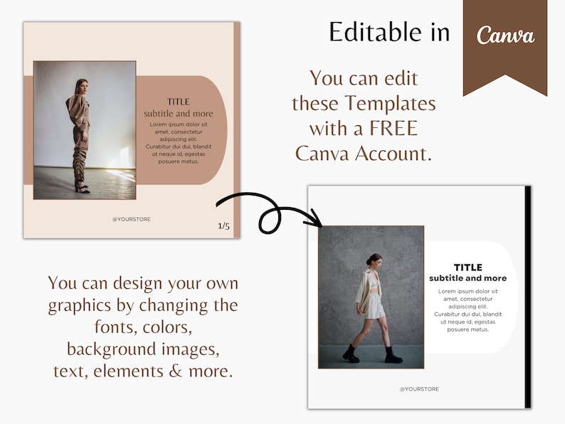 50 Carousel Posts for Instagram Fashion E-commerce Business POST ...