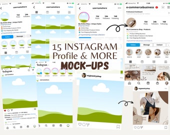 Instagram Profile Mock-up Editable Canva Templates for Feed, Reels ...