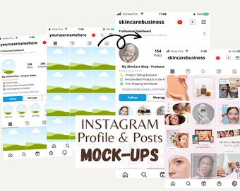 Instagram Profile Mockup Editable Canva Templates, Social Media ...