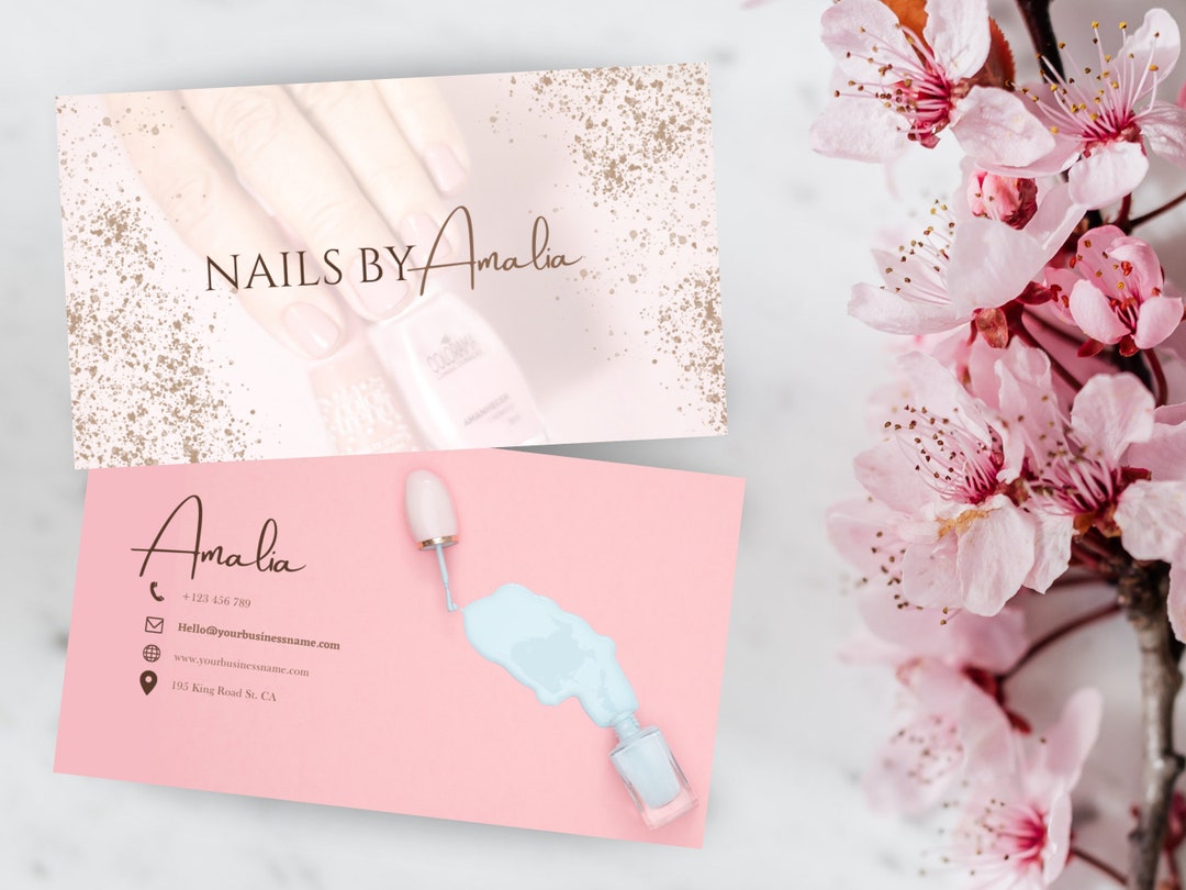 Editable Nail Tech Business Card Template - Etsy