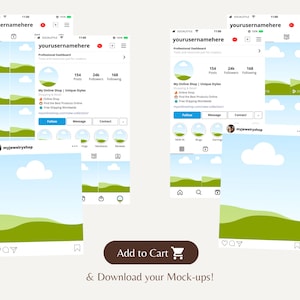 Instagram Profile Mock-up Editable Canva Templates for Feed, Reels ...