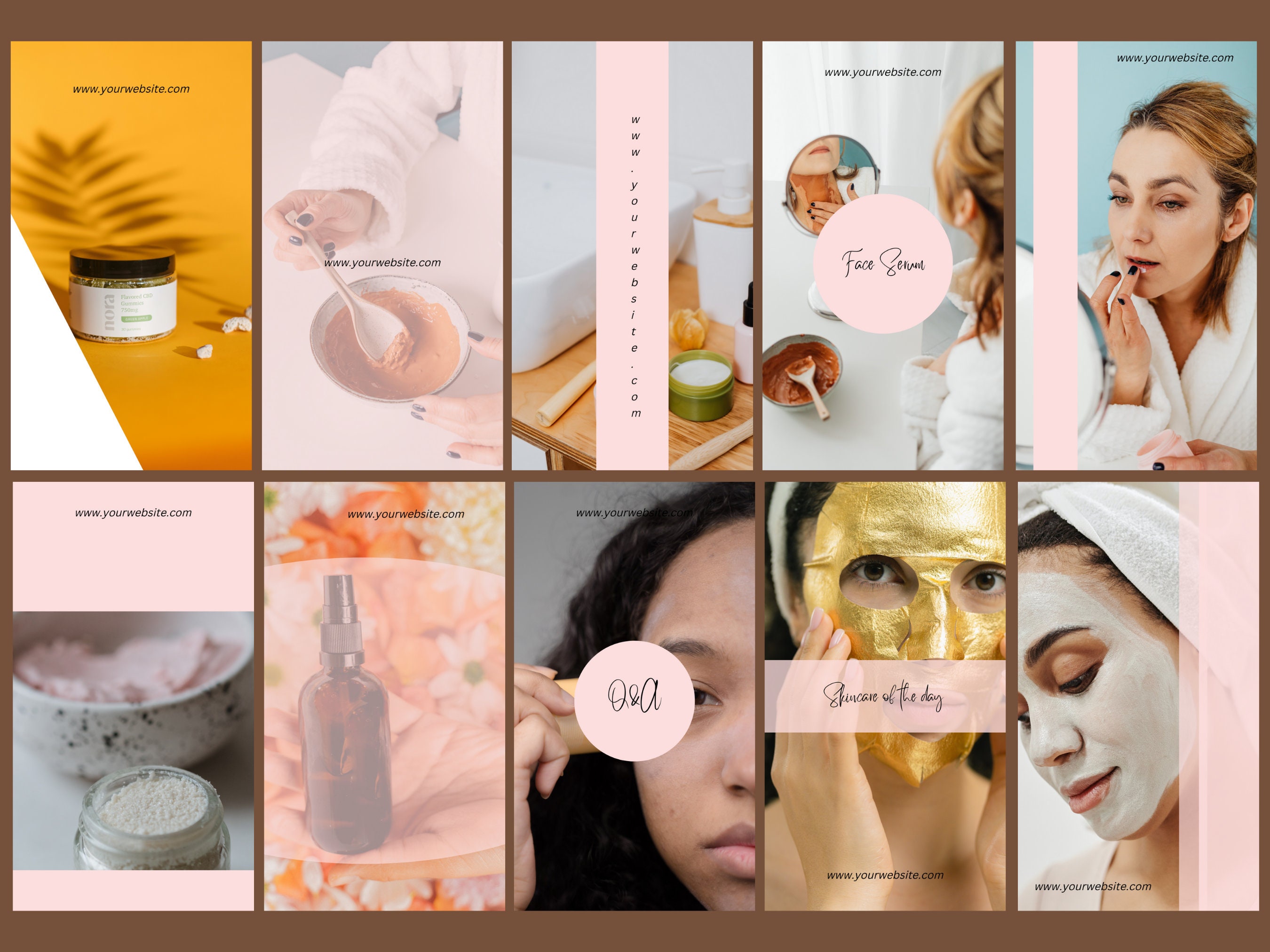 50 Skincare Instagram Reels Covers: Elegant Neutral Canva Templates ...