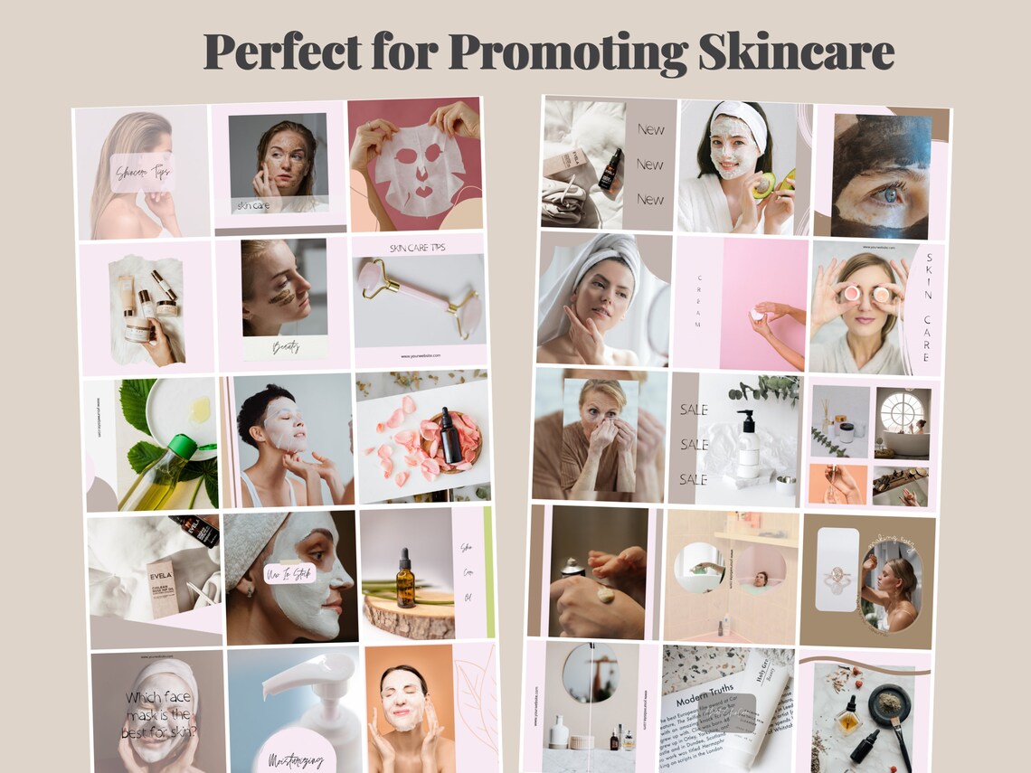 100 Skincare Instagram Posts Templates, Instagram Posts for Esthetician ...