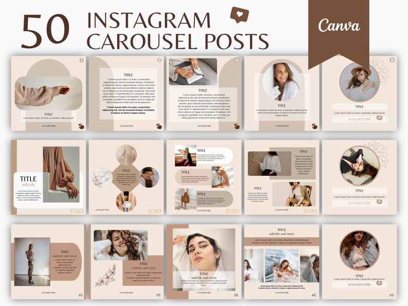 50 Carousel Posts for Instagram Fashion E-commerce Business POST ...