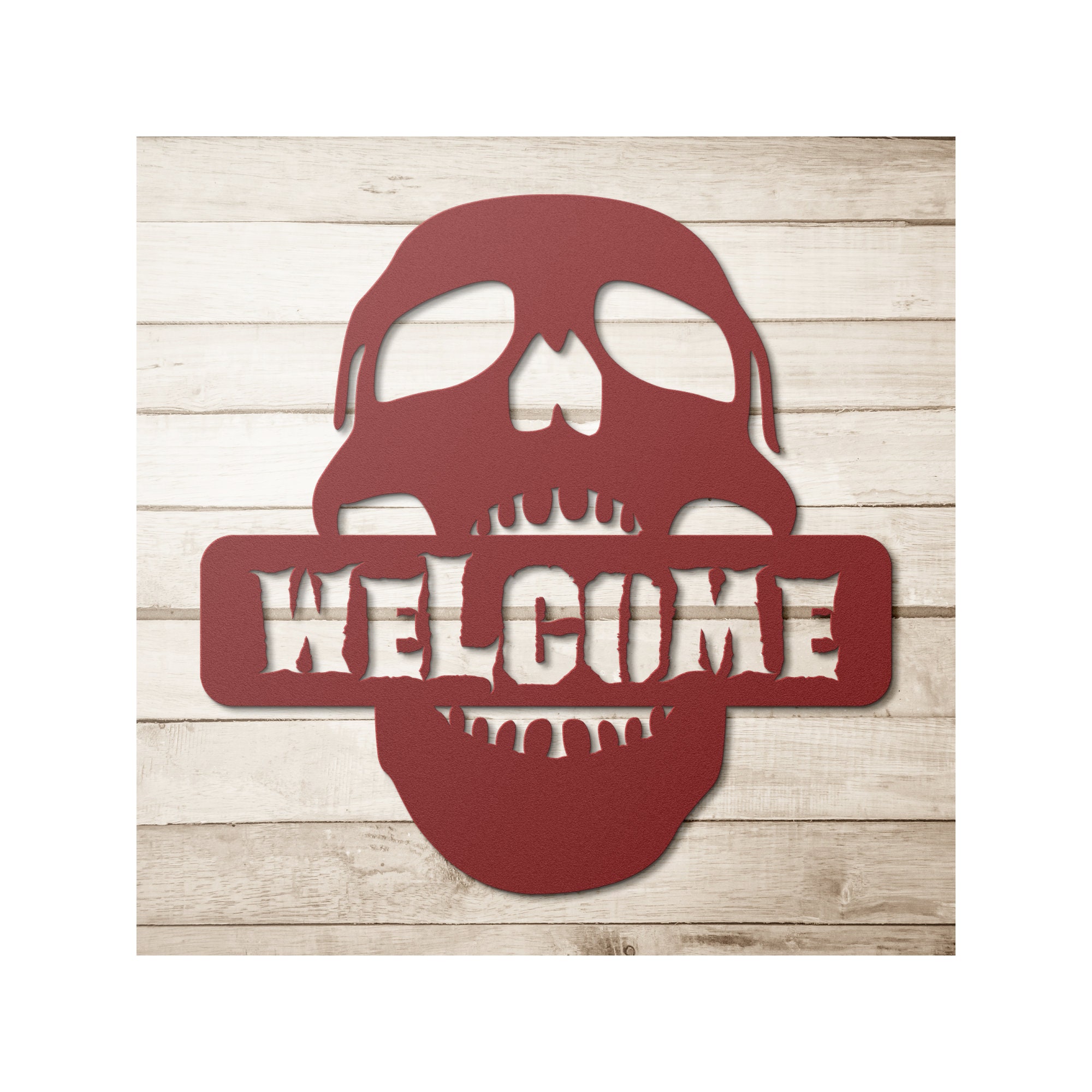 Skull Halloween Welcome Sign Easy Halloween Decor - Etsy
