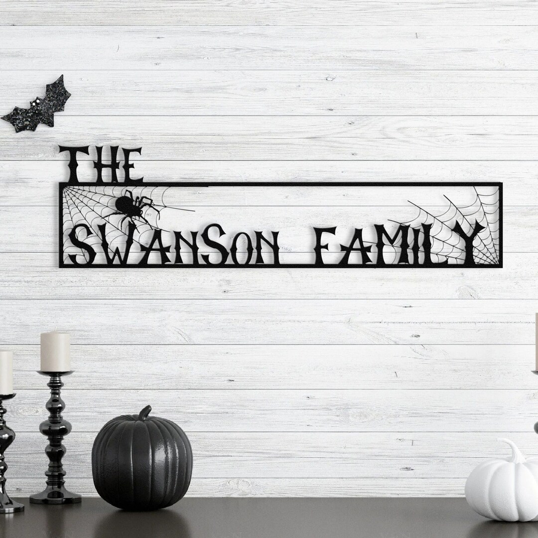 Personalized Halloween Sign | Easy Halloween Decor Family Name Sign ...