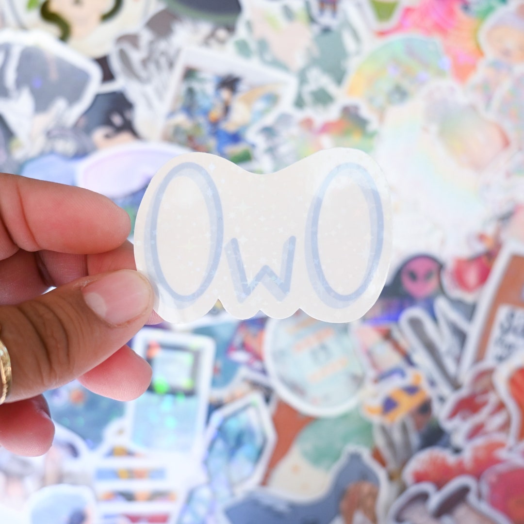 Owo Anime Kawaii Cringe Internet Speech Sticker Holographic Vinyl Decal ...