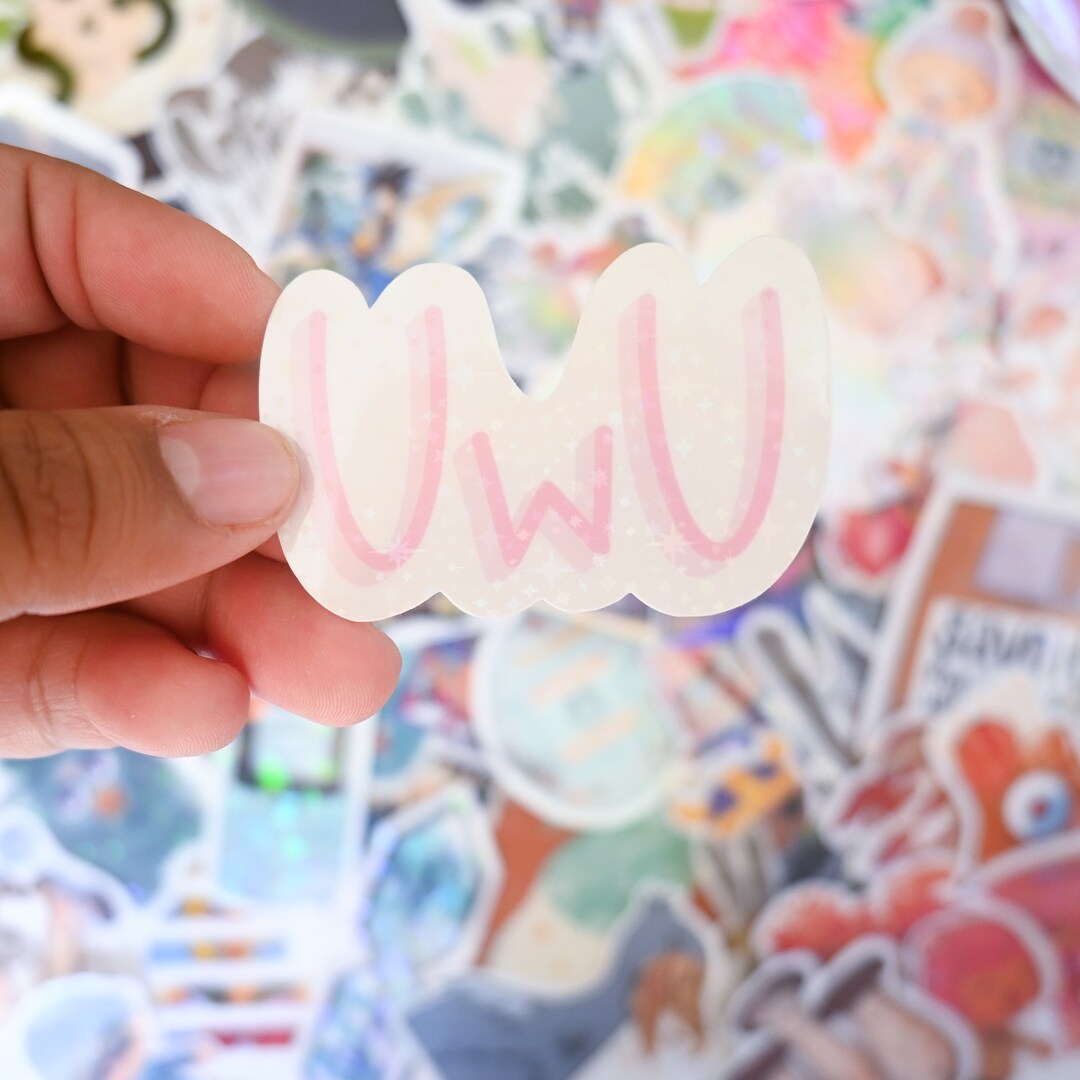 Uwu Anime Kawaii Cringe Internet Speech Sticker Holographic Vinyl Decal ...