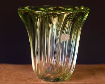 Val Saint Lambert: Vase in Doubled and Cut Crystal Signed M and ...