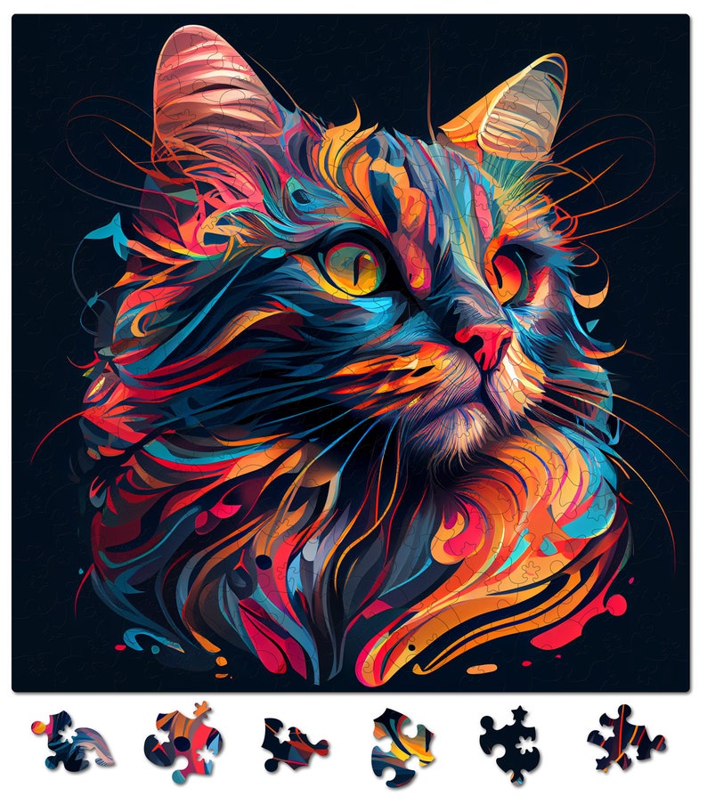 Colorful Wooden Puzzle With 200 Unique Pieces Relaxing and - Etsy