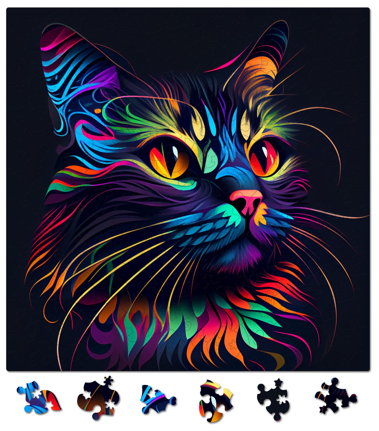 Colorful Wooden Puzzle With 200 Unique Pieces Relaxing and - Etsy