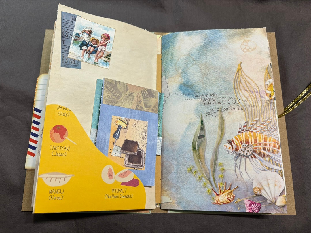 Junk Journal, Travel Junk Journal, Handmade Junk Journal, Handmade ...