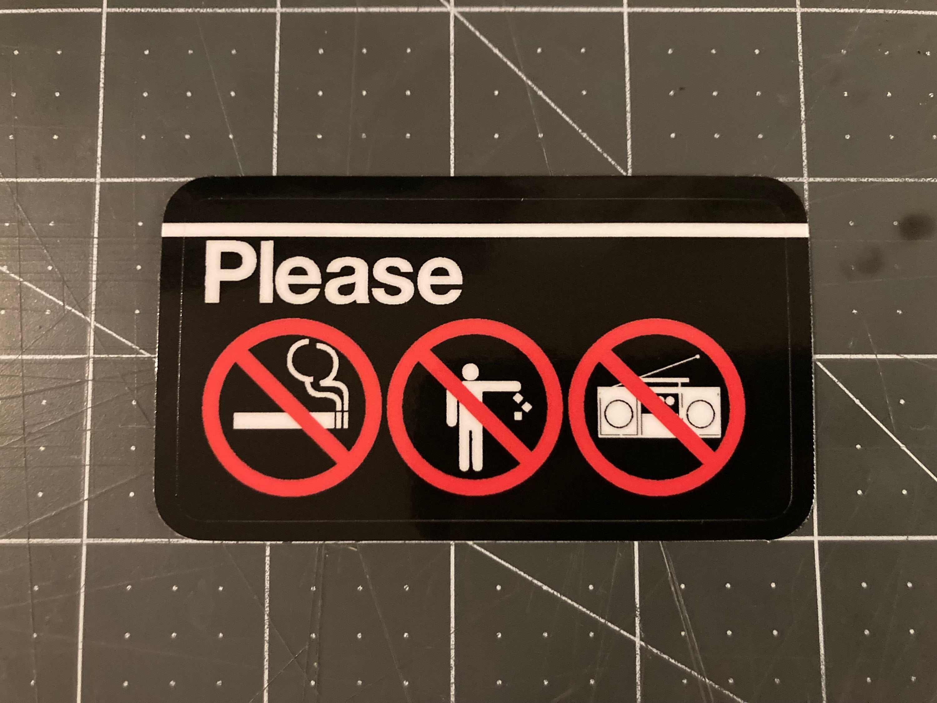 NYC Subway No Smoking / Littering / Music Vinyl Die-cut | Etsy