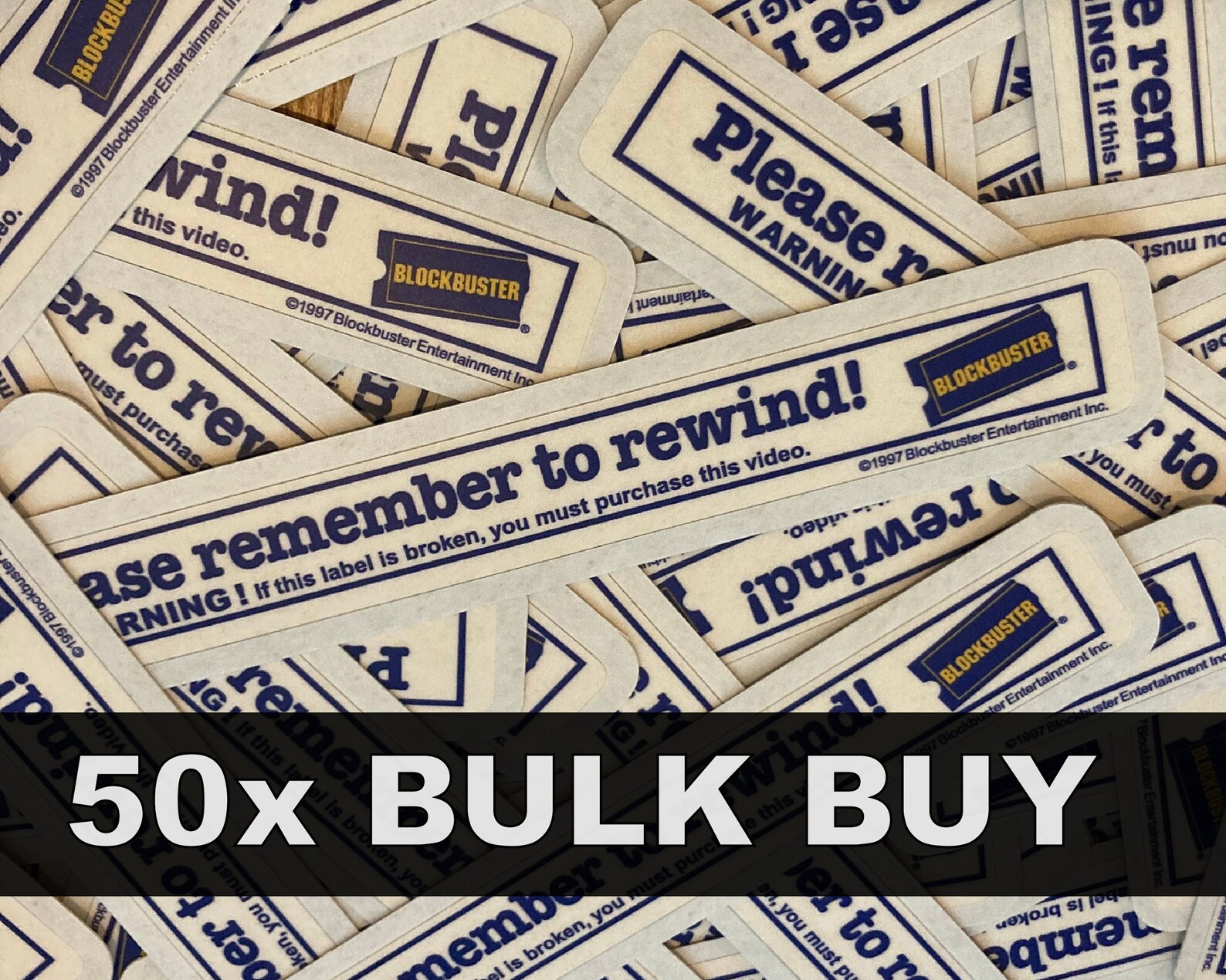 50X BULK BUY! Please Remember to Rewind - Blockbuster Video Rental VHS ...