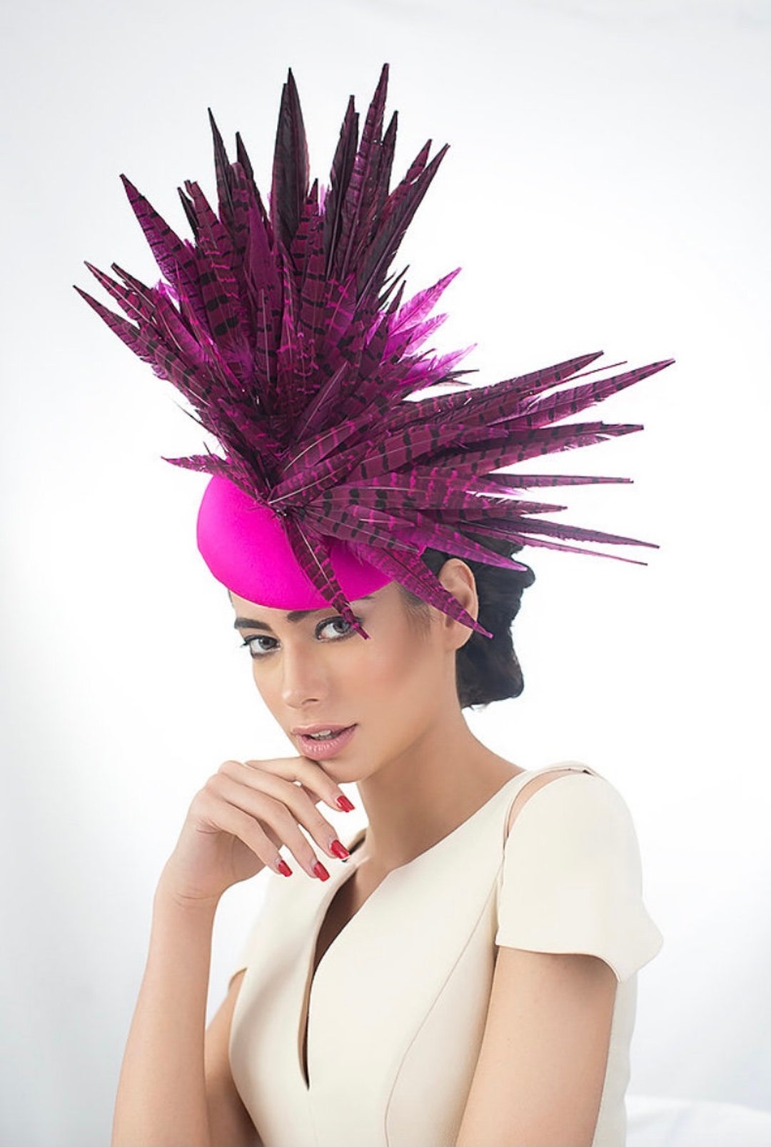 Feather Wing Design Silk Hat - Etsy