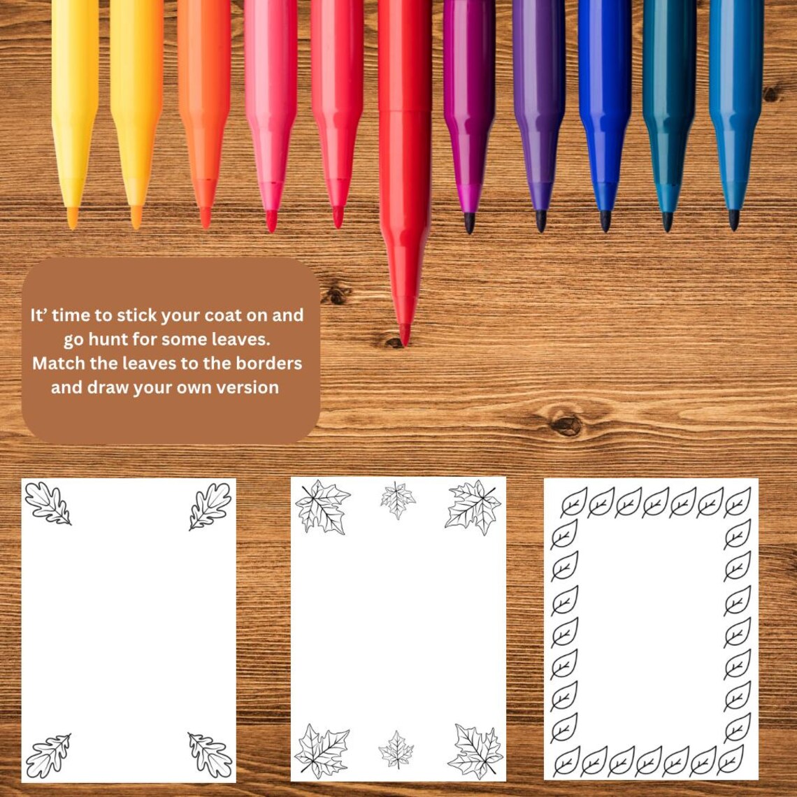 Leaf Border Colouring in Pages. Take the Kids Out on a Walk to Find the ...