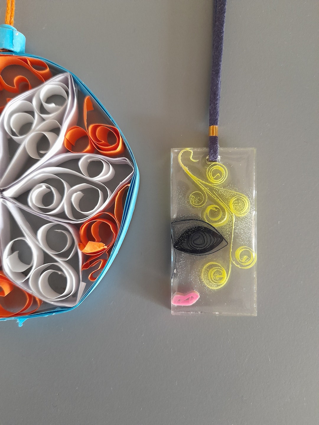 Quilling Face Necklaces, Paperolle Faces, Handmade Paper Art Pendant ...