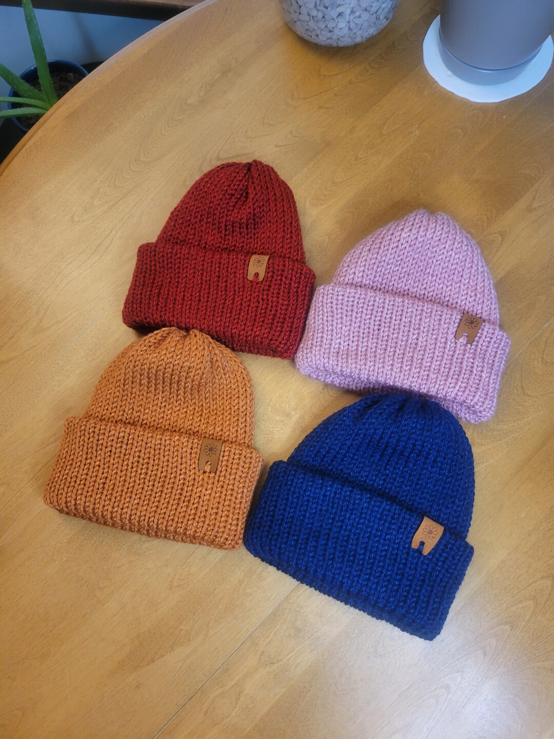 Handmade Knit Daisy Tag Mens Womens Adult Beanie - Etsy