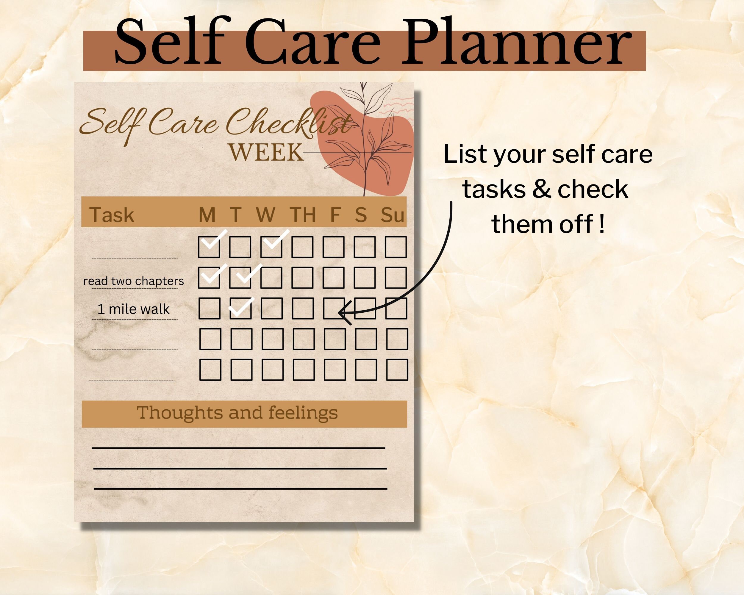 Self Care Printable Checklist for Mental Health and Awareness - Etsy