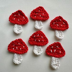 Crochet Mushroom or Toadstool Applique of 6pcs - 1.5 Inch - Etsy