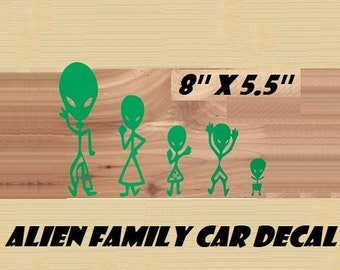 Alien Family Car Decal - Etsy