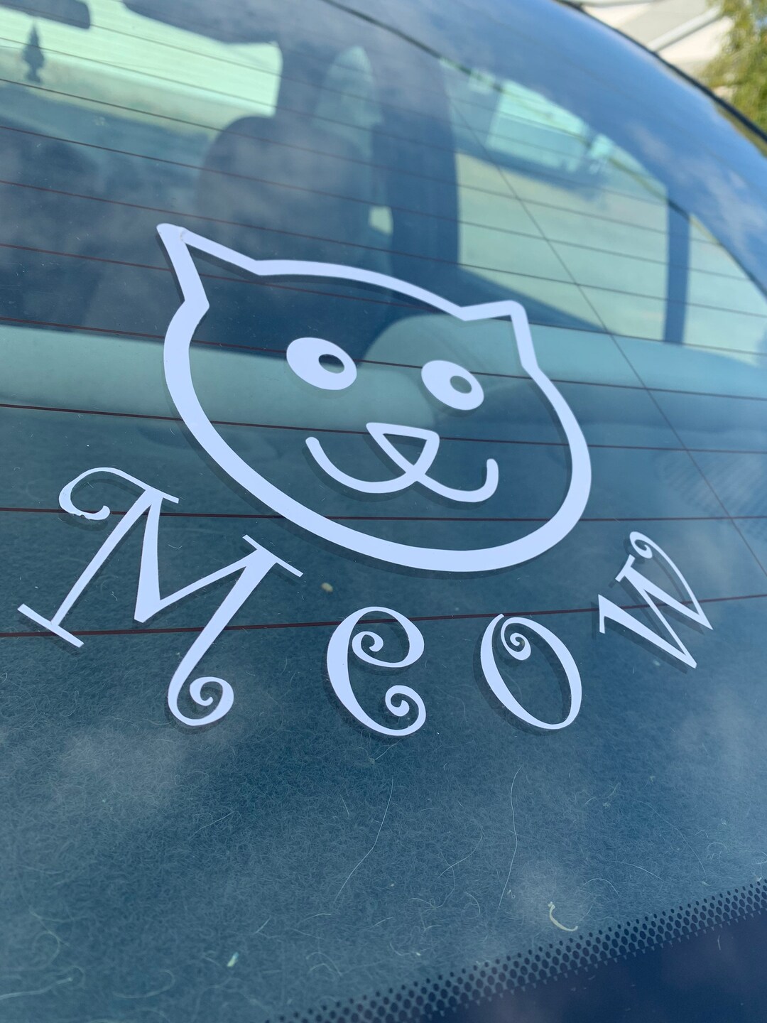 Meow Cat Vinyl Car Decal - Etsy