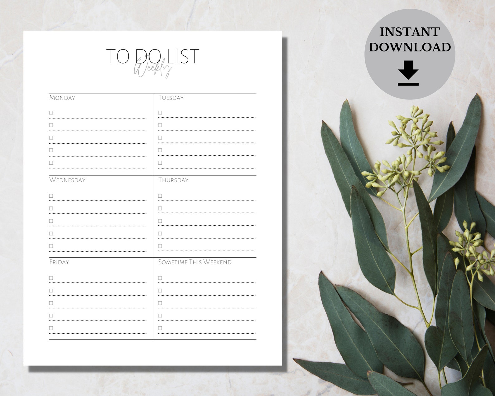 Weekly to Do List Printable, Weekly Schedule, Productivity Planner ...