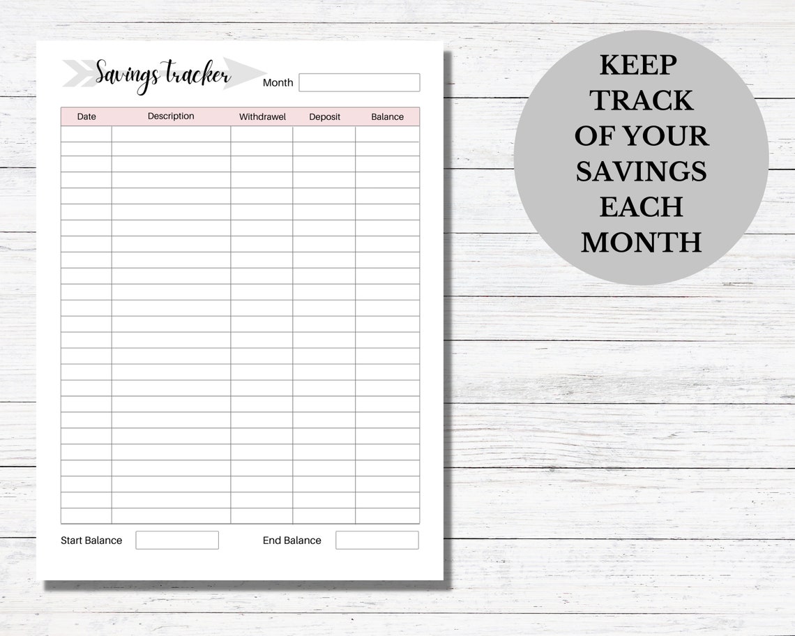 Savings Tracker Printable Savings Tracker Bundle Savings - Etsy