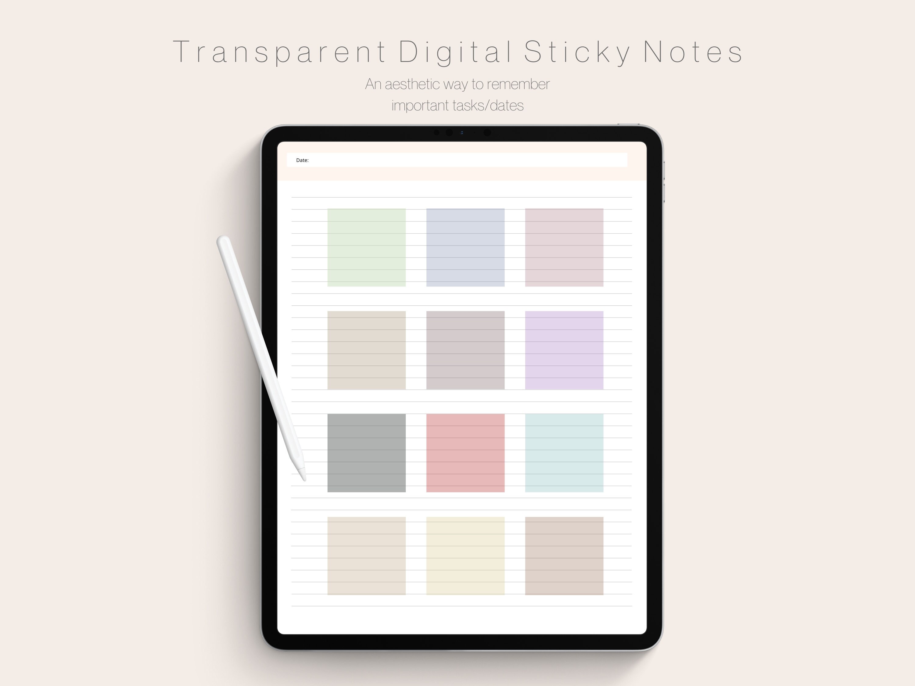 Digital Sticky Notes, Neutral Tones, Instant Digital Download ...