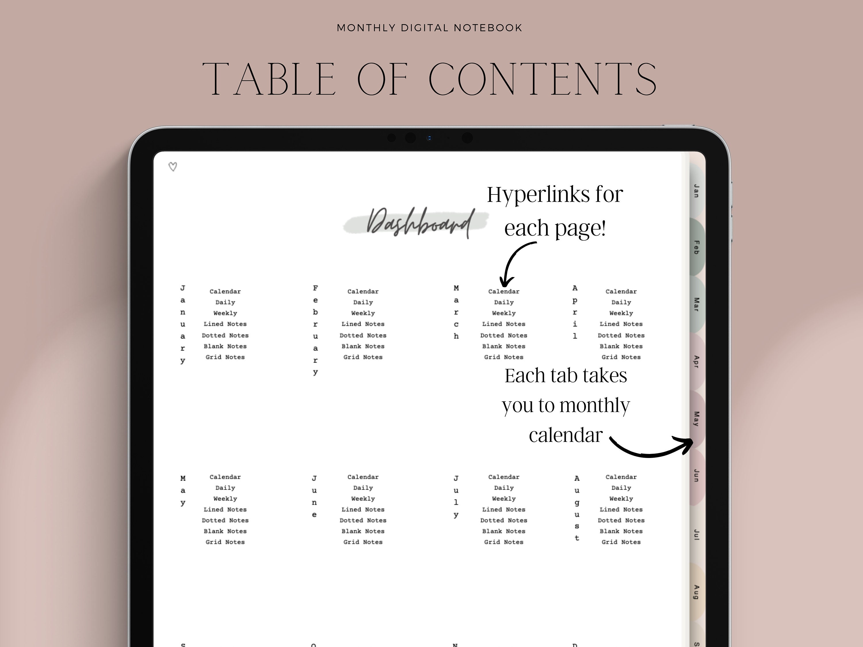 That Girl Aesthetic Digital Planner Simple Minimalist Digital Notebook ...