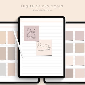 Digital Sticky Notes, Neutral Tones, Instant Digital Download ...