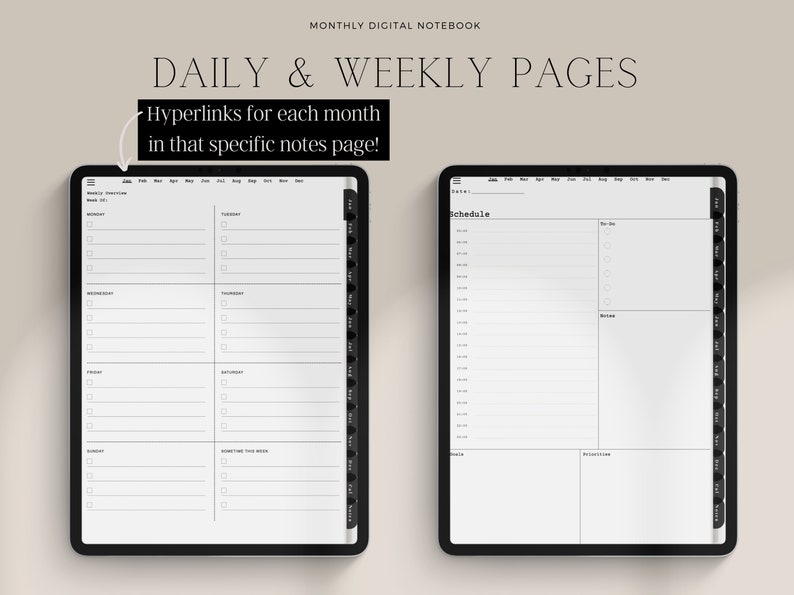 Simple Minimalist Digital Notebook Goodnotes Aesthetic - Etsy