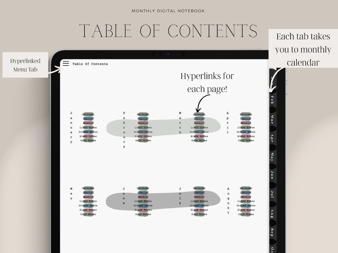 Simple Minimalist Digital Notebook Goodnotes Aesthetic - Etsy