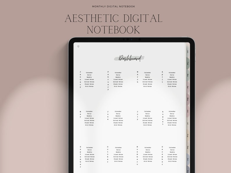 That Girl Aesthetic Digital Planner Simple Minimalist Digital Notebook ...