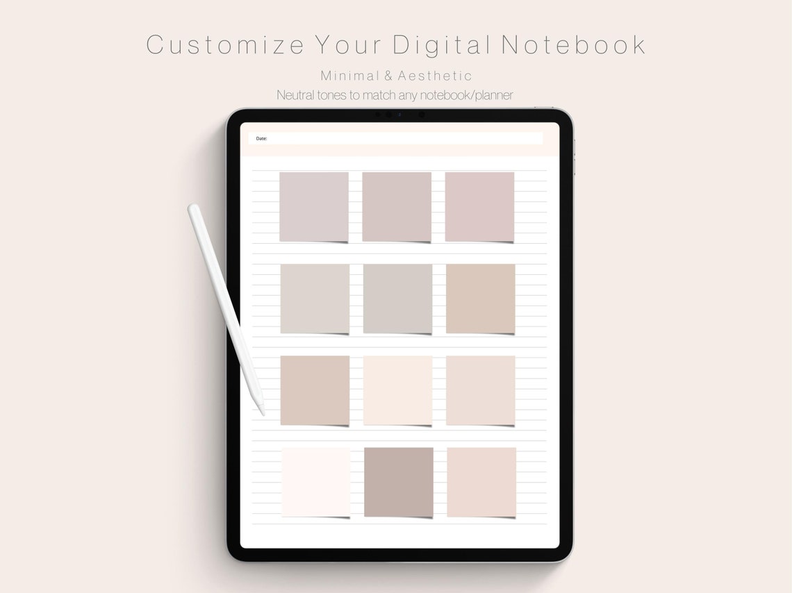 Digital Sticky Notes, Neutral Tones, Instant Digital Download ...