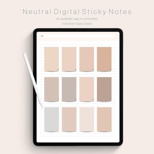 Digital Sticky Notes, Neutral Tones, Instant Digital Download ...