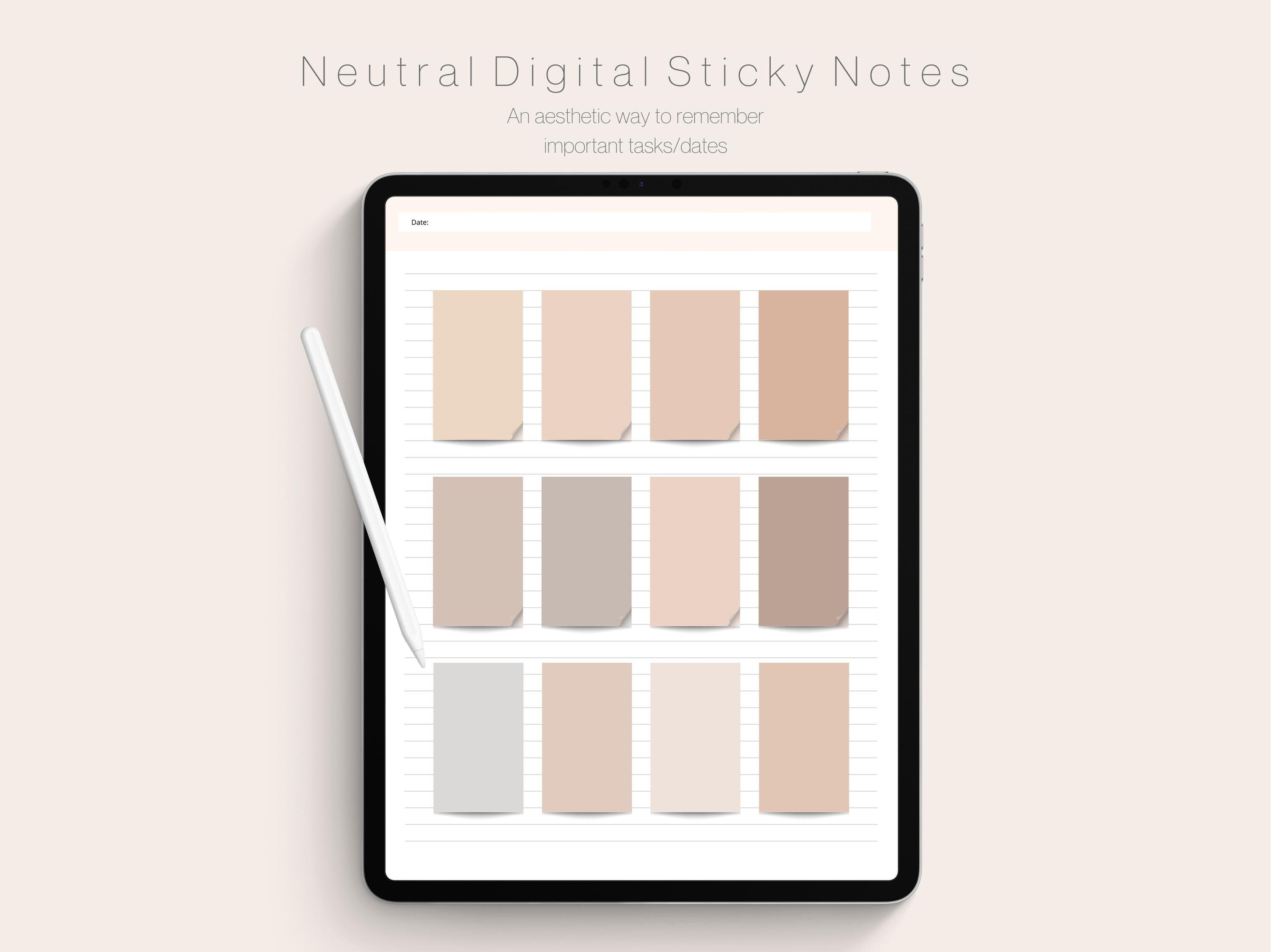 Digital Sticky Notes, Neutral Tones, Instant Digital Download ...