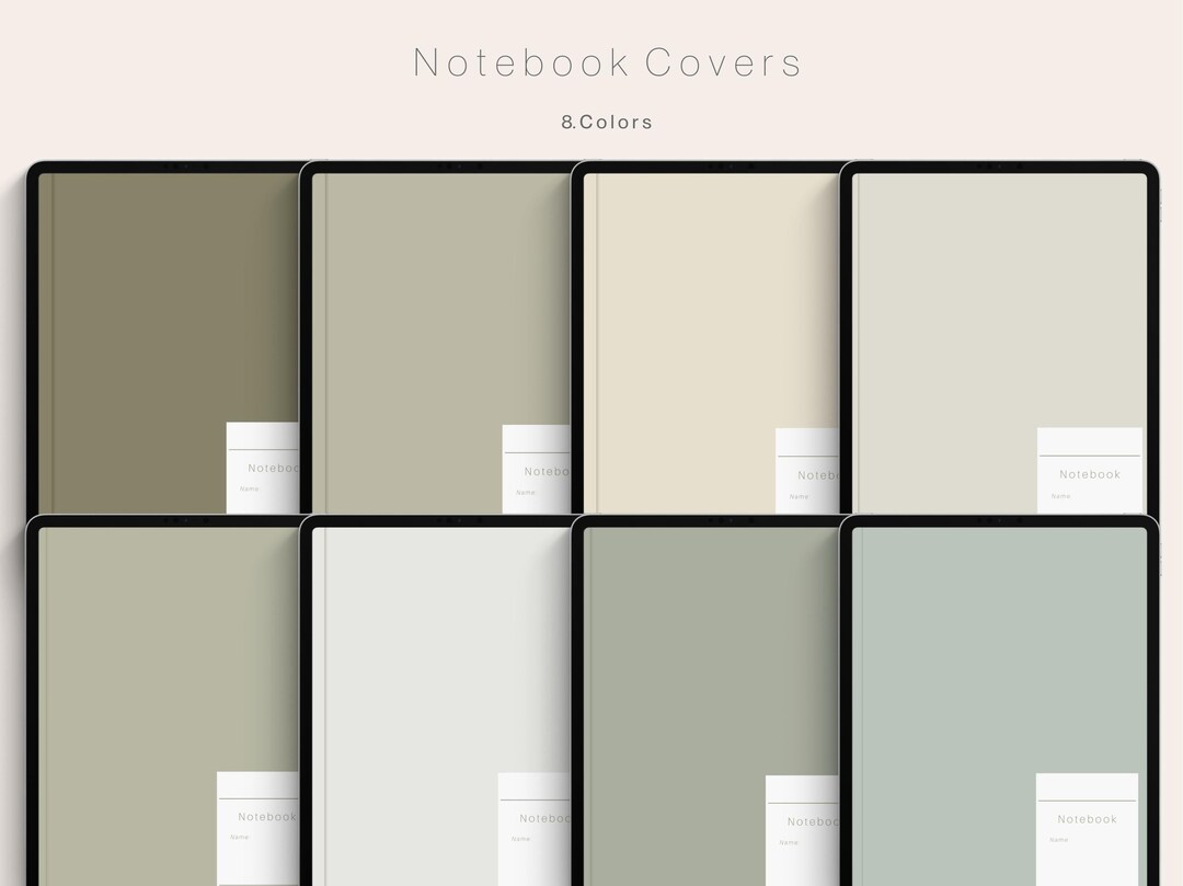 Sage Digital Notebook Covers, Goodnotes, Notability, Notes Covers ...