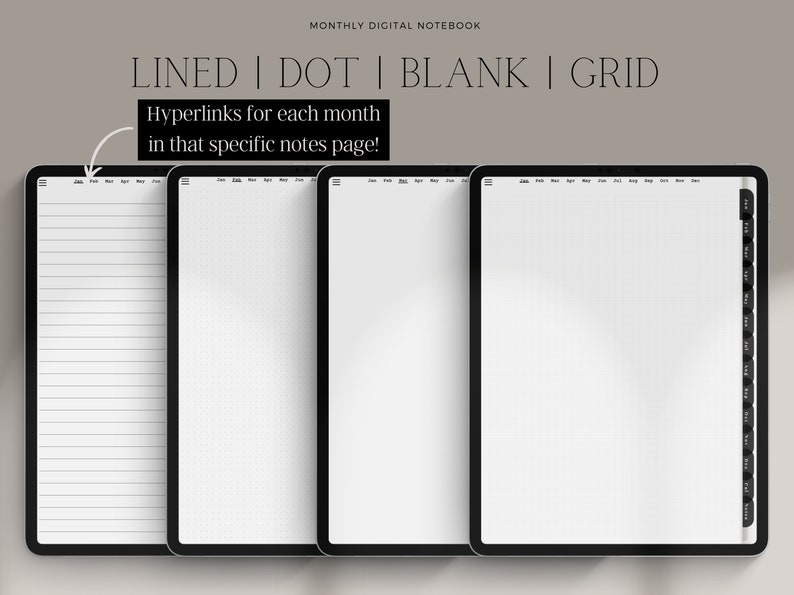 Simple Minimalist Digital Notebook Goodnotes Aesthetic - Etsy