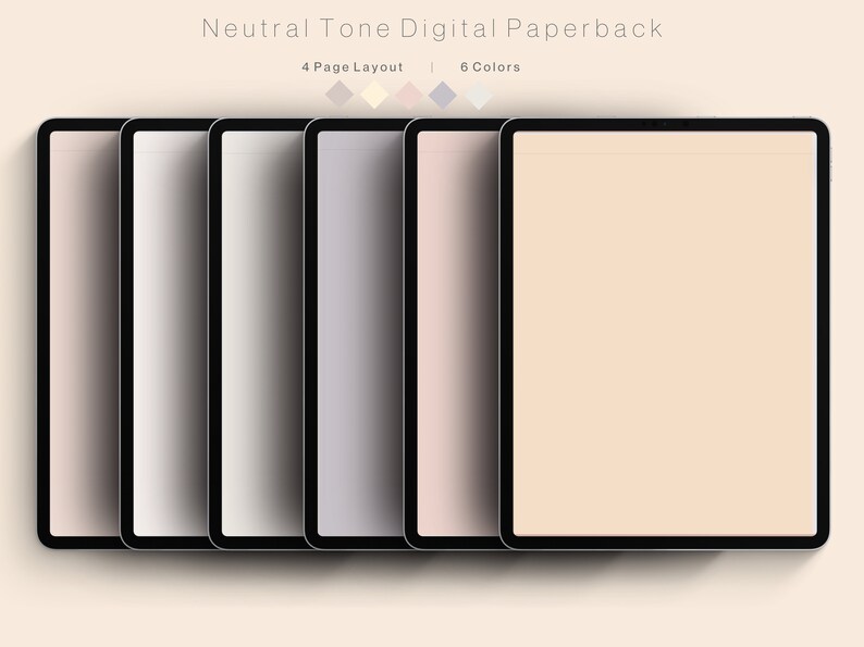 Warm Shade Minimal iPad Digital Notebook | Notebook | Journal | Notes ...