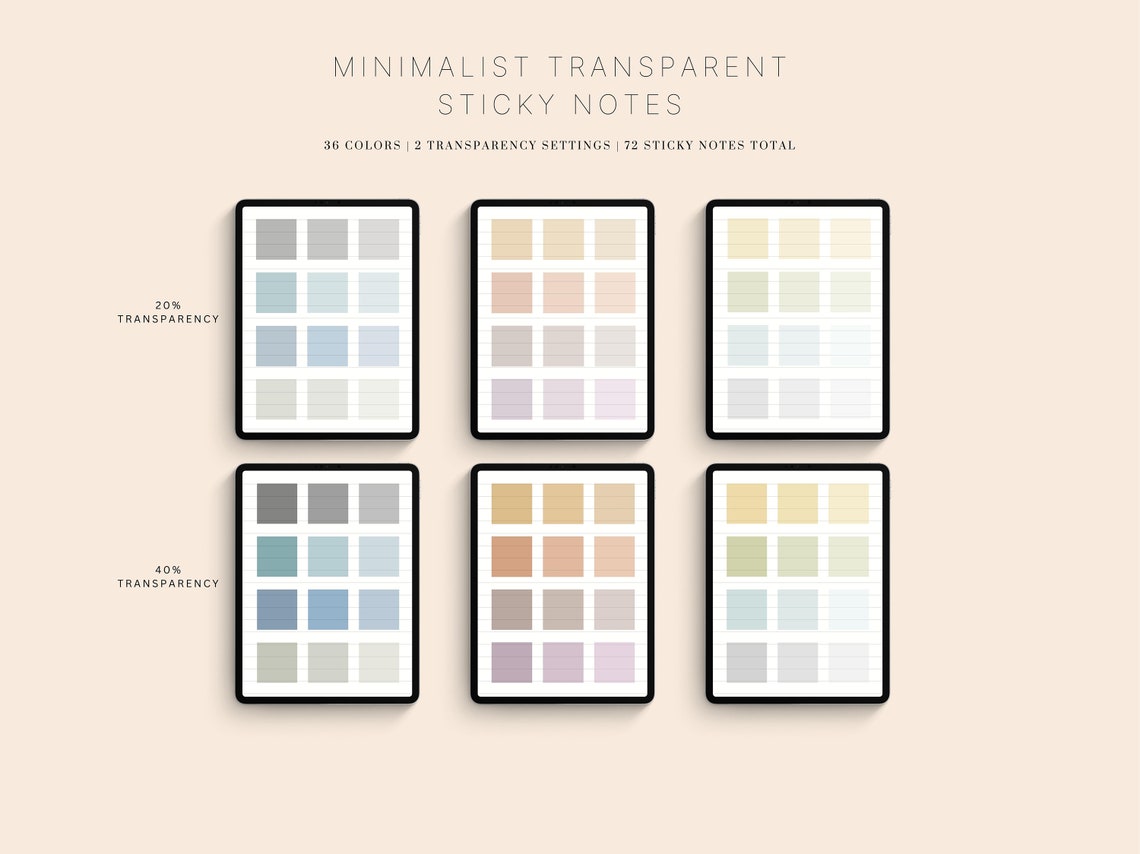 Digital Sticky Notes, Neutral Tones, Instant Digital Download ...