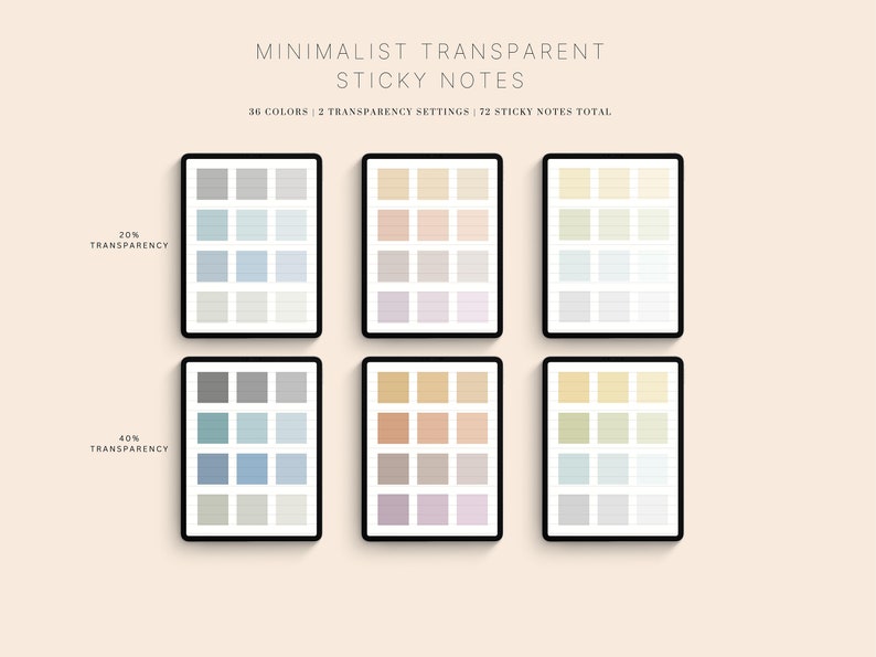 Digital Sticky Notes, Neutral Tones, Instant Digital Download ...