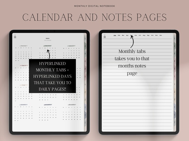 That Girl Aesthetic Digital Planner Simple Minimalist Digital Notebook ...