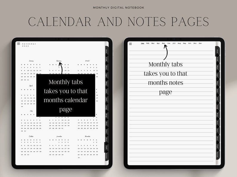 Simple Minimalist Digital Notebook Goodnotes Aesthetic - Etsy