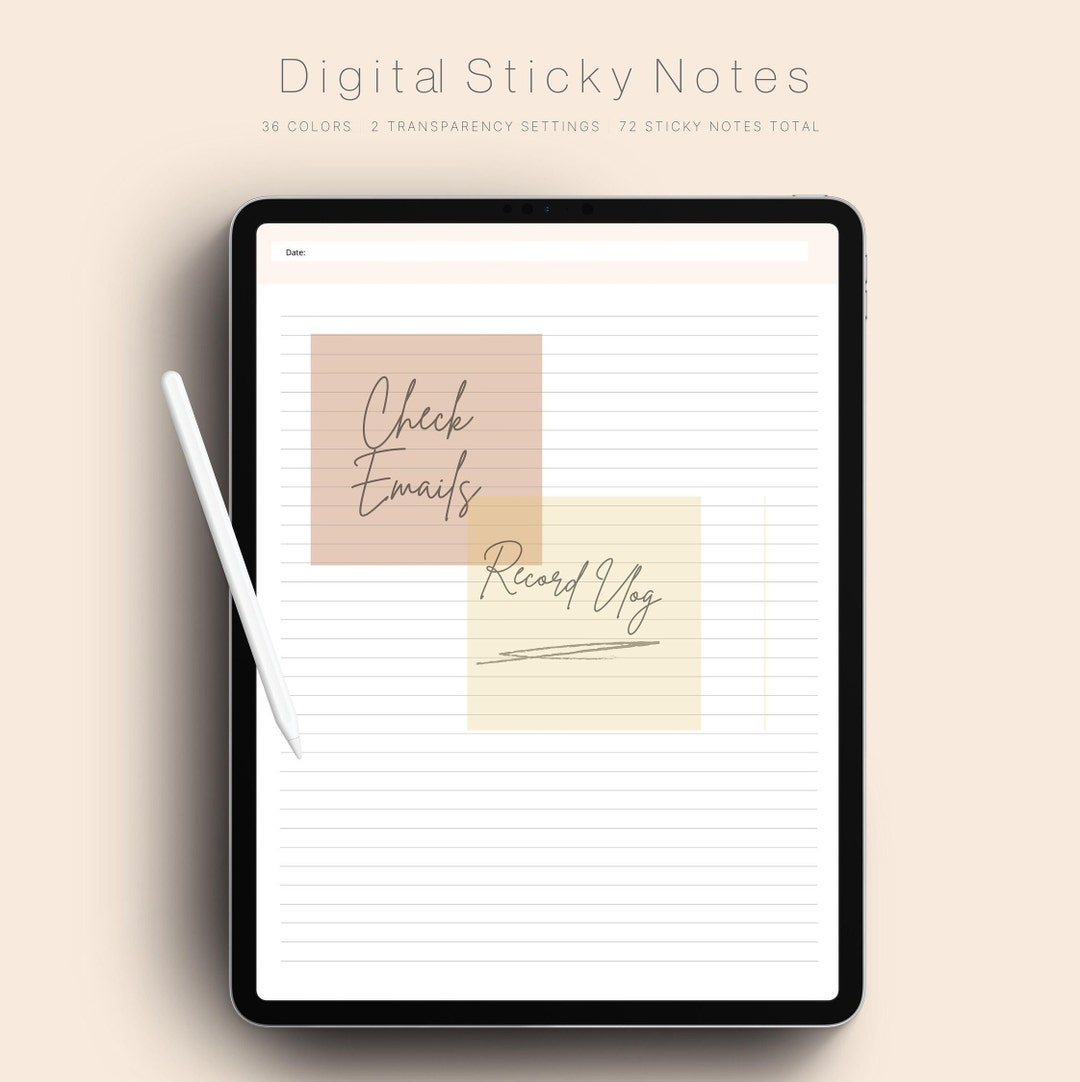 Digital Sticky Notes, Neutral Tones, Instant Digital Download ...