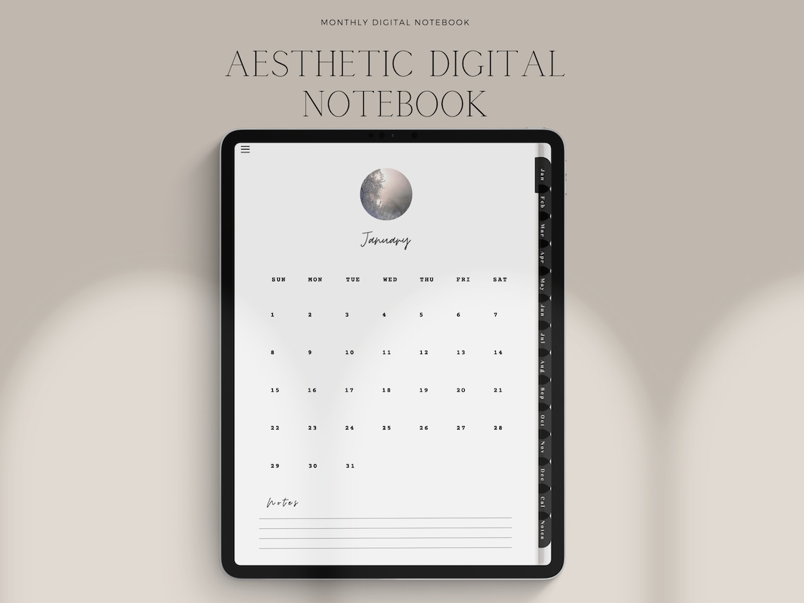 Simple Minimalist Digital Notebook Goodnotes Aesthetic - Etsy