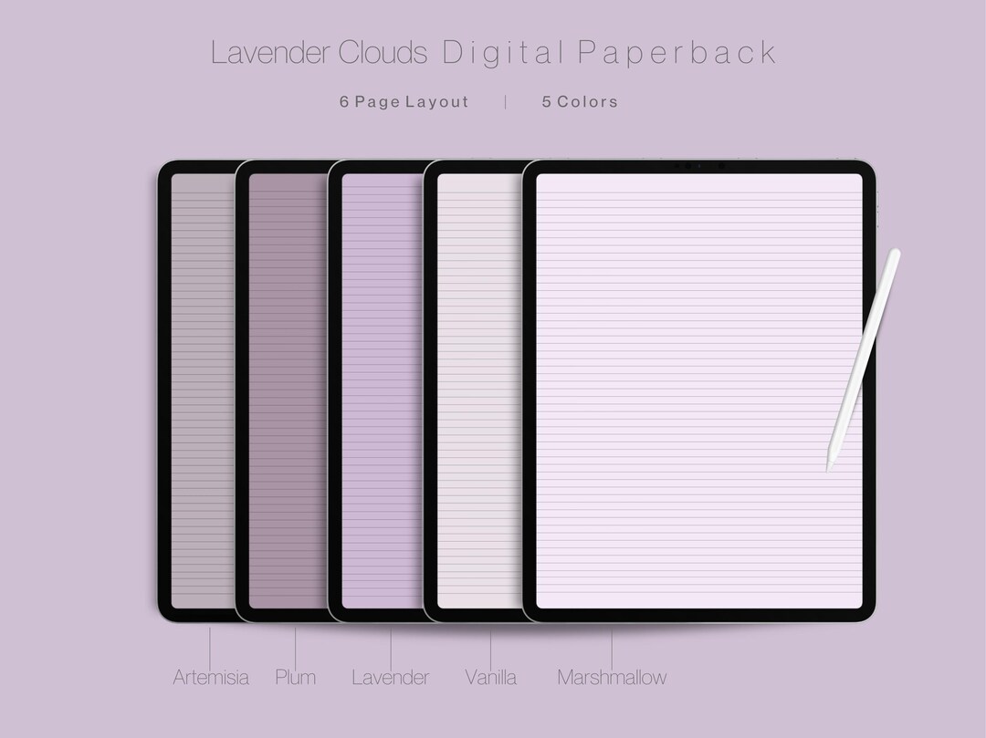 Lavender Clouds Digital Notebook | Notebook Journal | Journal | Note ...
