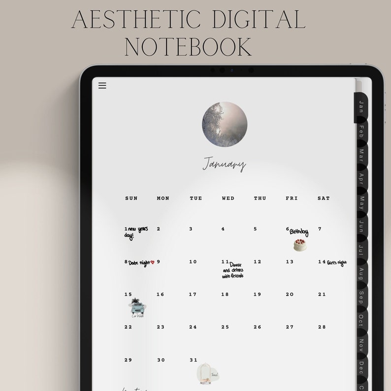 Simple Minimalist Digital Notebook Goodnotes Aesthetic - Etsy