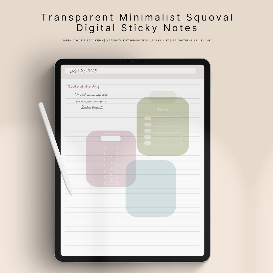 Digital Sticky Notes, Neutral Tones, Instant Digital Download ...